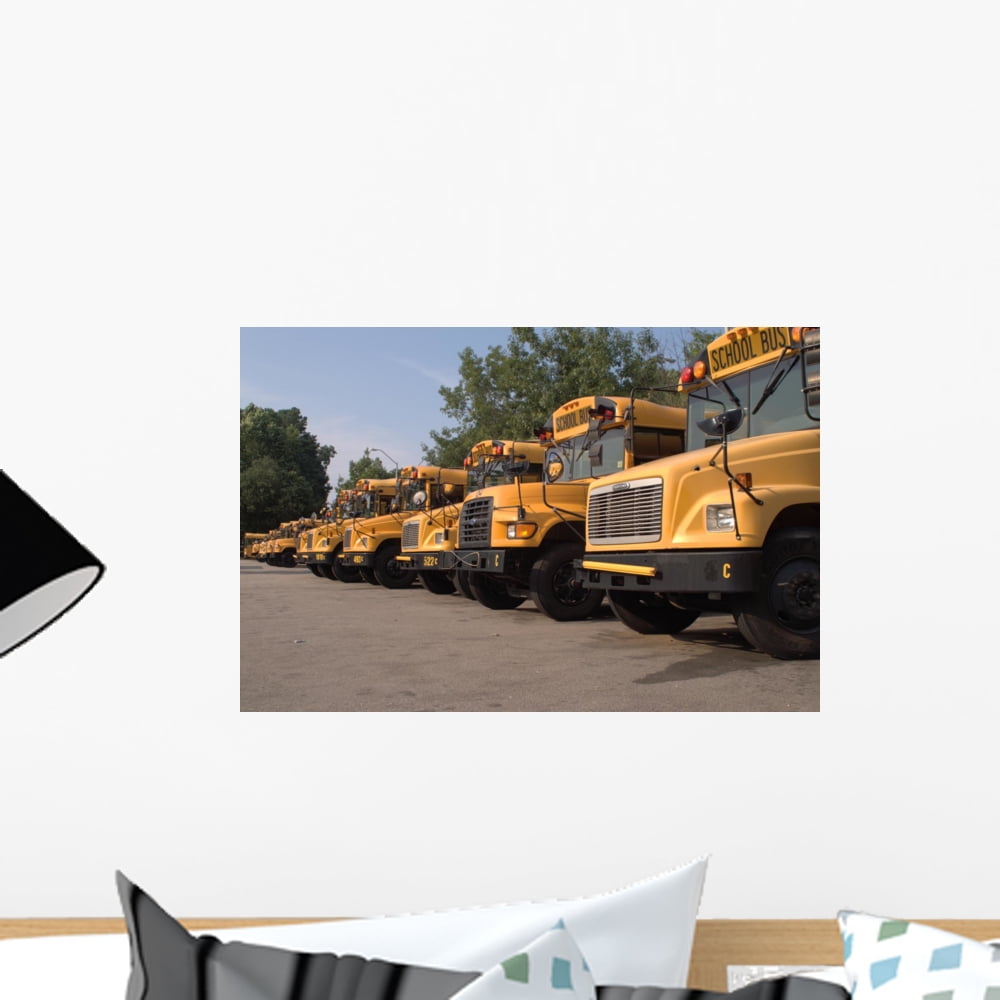 School Bus Wall Mural Decal Sticker, Wallmonkeys Peel & Stick Vinyl ...