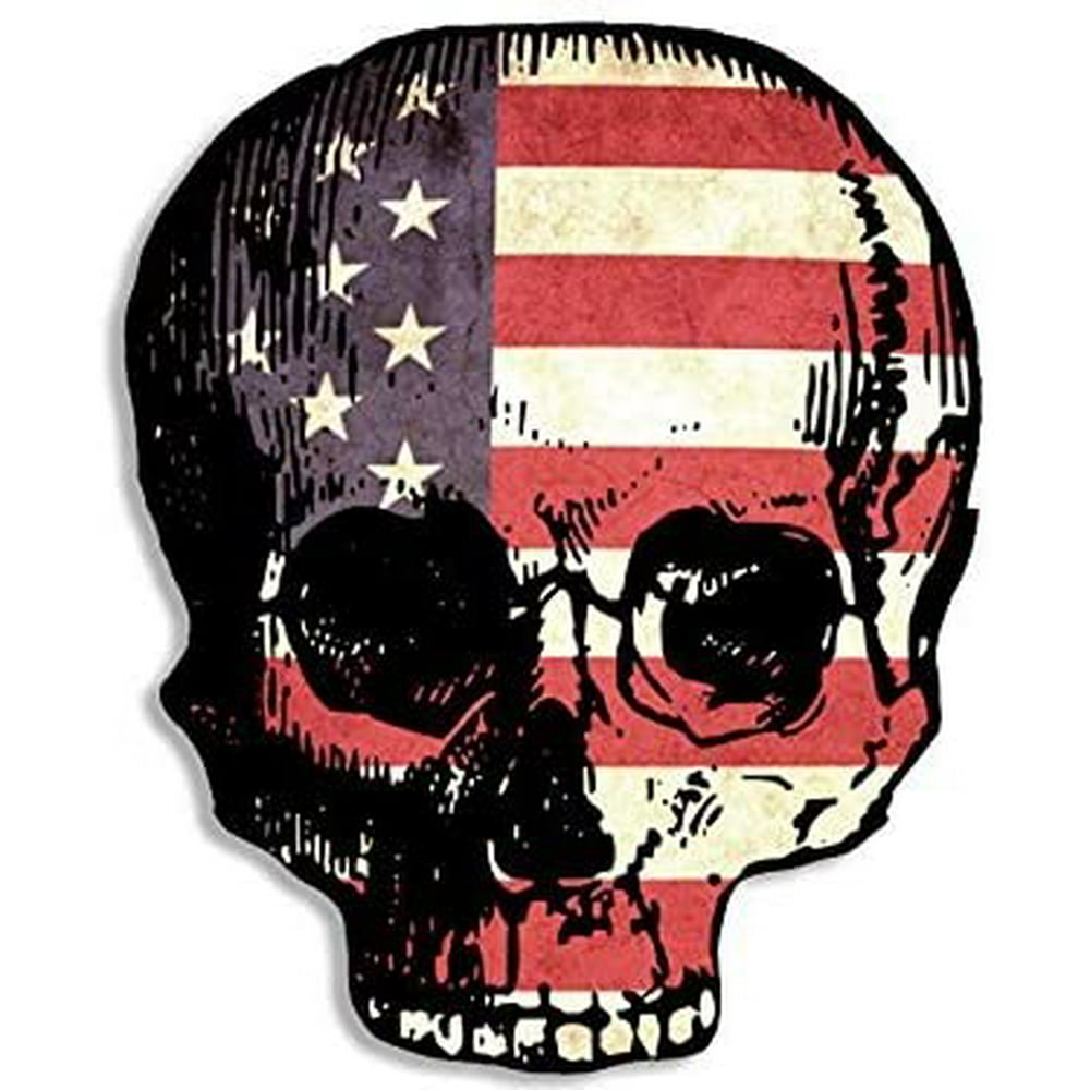 Skull Shaped Distressed USA Flag 3M Reflective sticker| Vintage ...