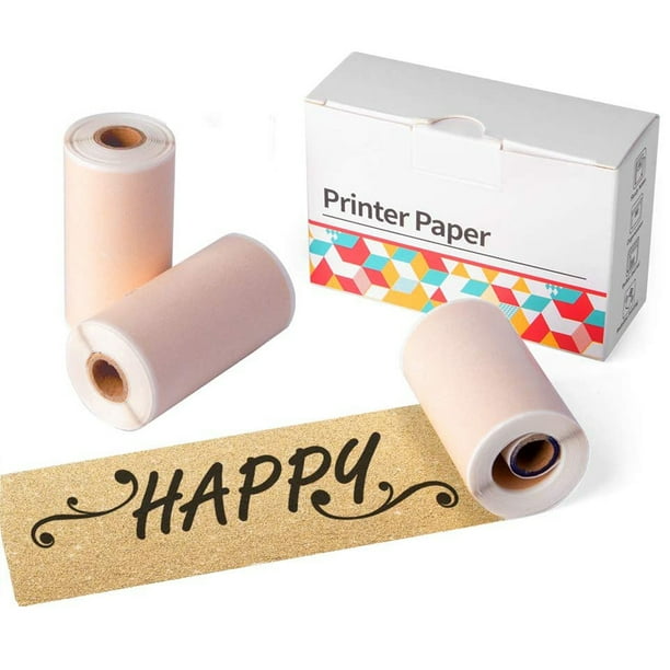 Phomemo Printer Paper 50mm x 3.5m Adhesive Transparent Gold Thermal ...