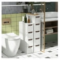 4-Drawer Narrow Storage Cabinet, Slim Rolling Cart, Mobile Plastic Cart ...
