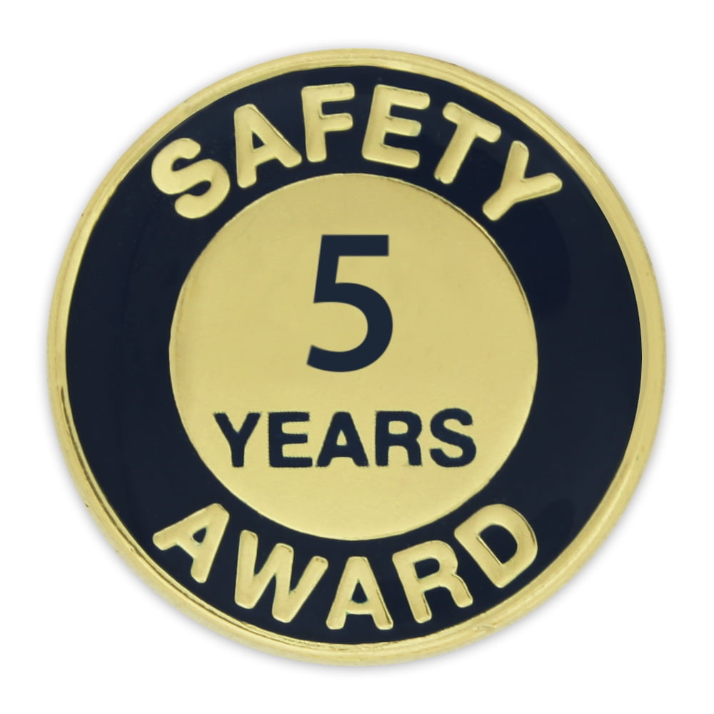 Gold and Navy 5 Year Safety Award Enamel Lapel Pin - Walmart.com