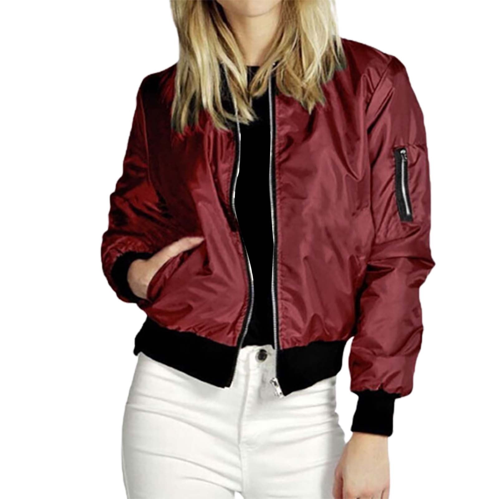 Click here for Clearance!uooqdmx Jackets For Women Bomber Jacket... prices