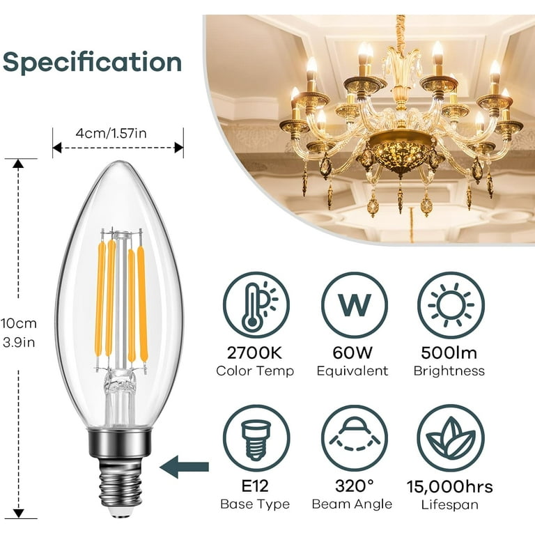 Light Bulb Base Type Candelabra E12 | Shelly Lighting
