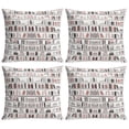 Abstract Bookshelf Pillow Covers Set of 4, Pink Gray Book Minimalist ...