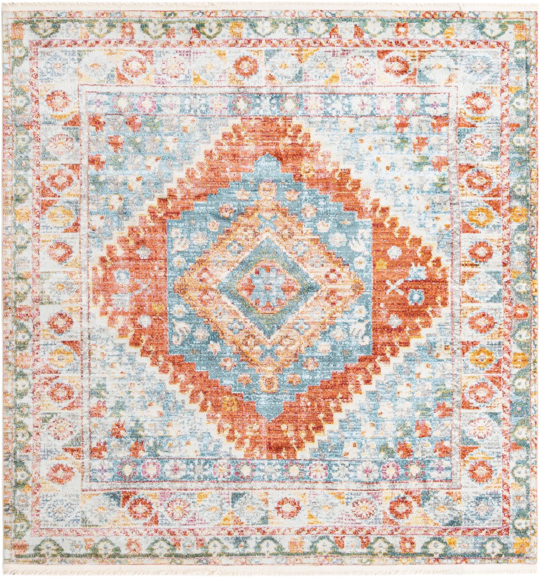 Rugs.com Paragon Collection Rug – 8 Ft Square Salmon Medium-Pile Rug ...