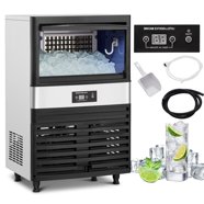 ZK-110 120V 495W 110lbs/50kg/24h Ice Maker Stainless Steel Transparent ...