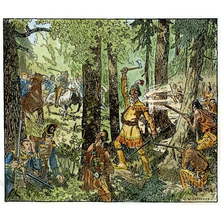 Tecumseh: Thames, 1813. /Ntecumseh Exhorting His Warriors At The Battle ...