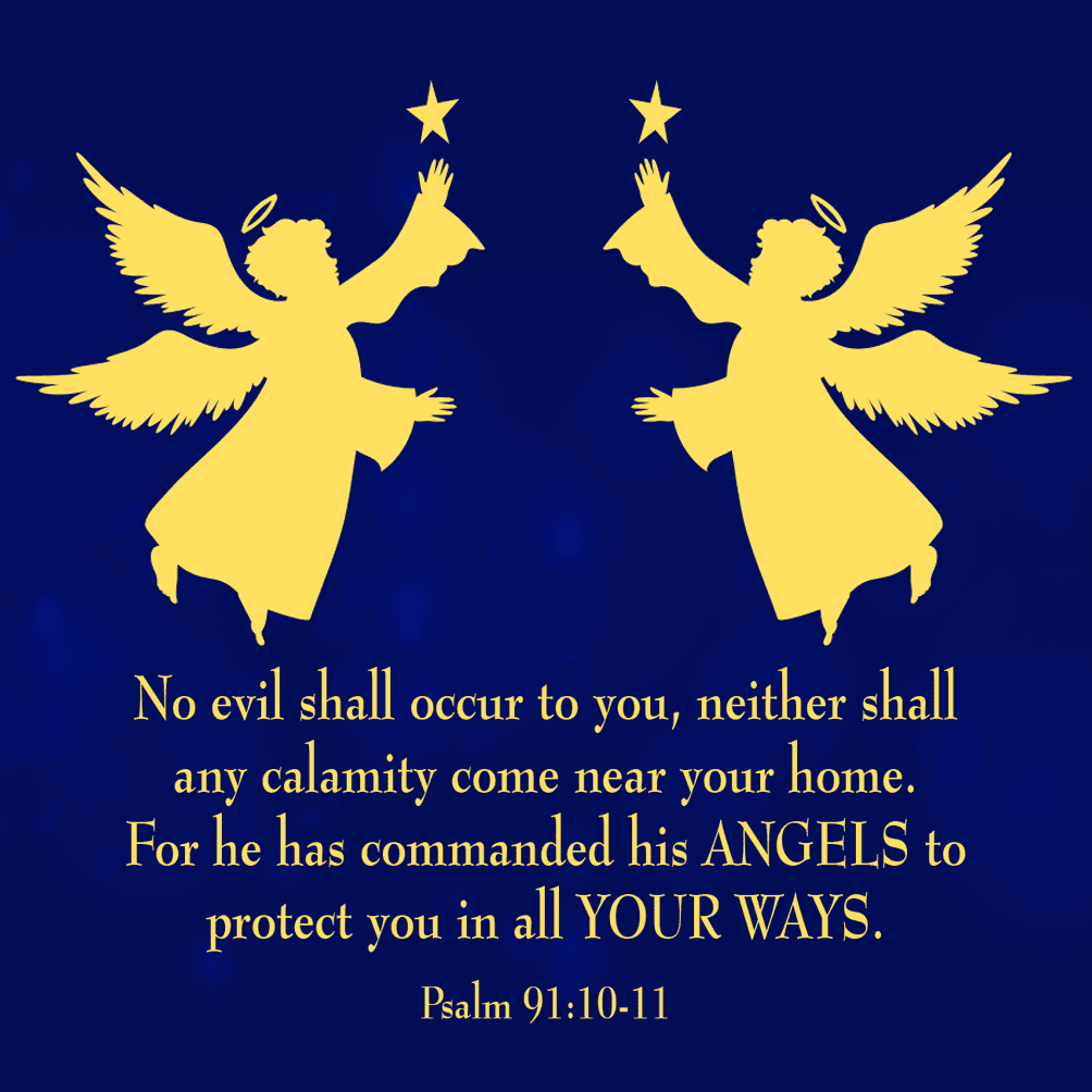 Angels Protect You Psalm 91 Cross Card Necklace w Stainless Steel ...