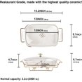 13x9 Ceramic Casserole Dish with Glass Lid and Gold Plated Base, 2.2 ...