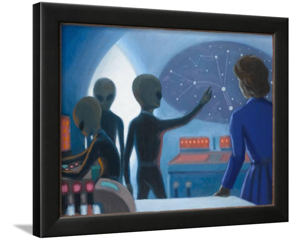 Betty Hill Abducted Aboard an Alien UFO, Figurative Framed Art Print ...
