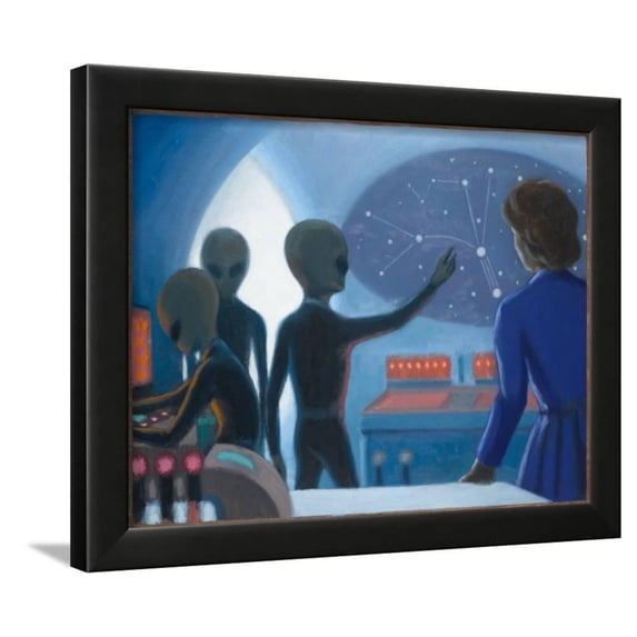 Betty Hill Abducted Aboard an Alien UFO, Figurative Framed Art Print ...