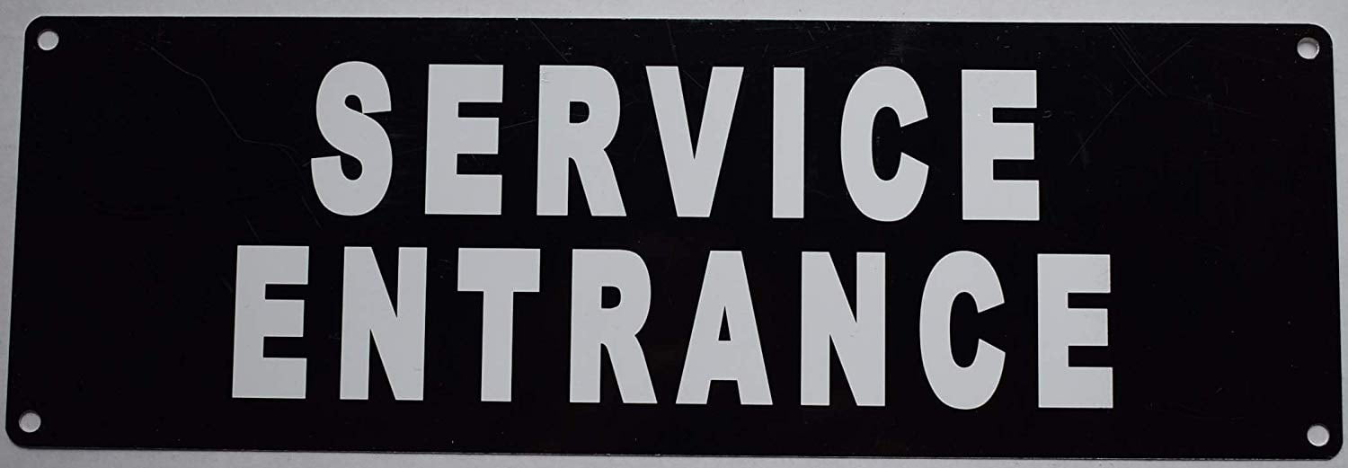 Service Entrance Sign Sign - (Aluminium Reflective, 4x12, White ...