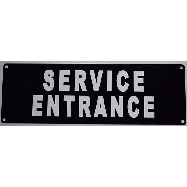 Service Entrance Sign Sign - (Aluminium Reflective, 4x12, White ...