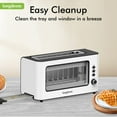 LONGDEEM Clear View Glass Toaster - Extra Long Slot, 6 Browning Levels ...