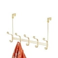 iDesign York Lyra Steel Over-The-Door 10-Hook Storage Rack - 5" x 15" x ...