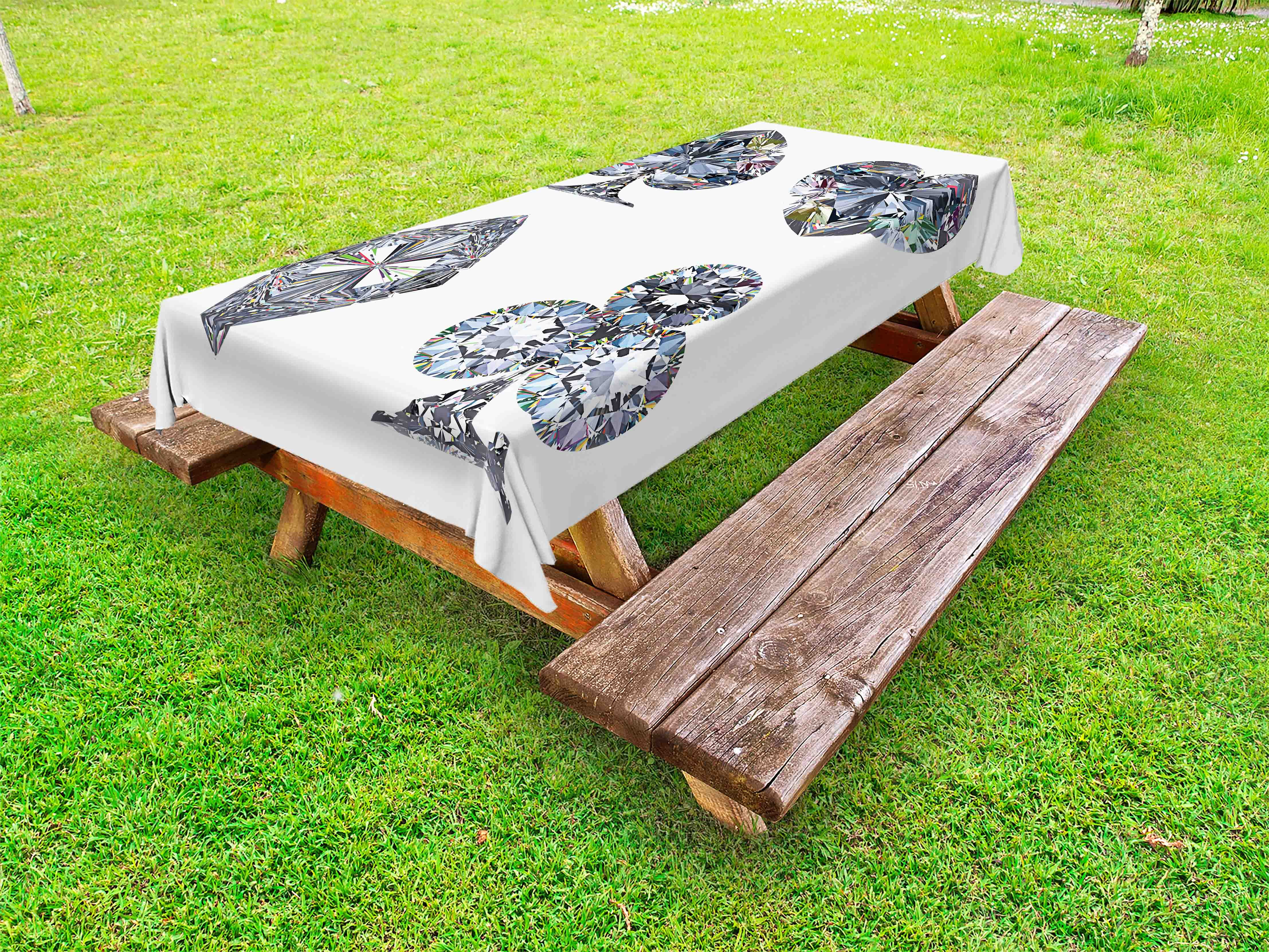 Diamond Outdoor Tablecloth, Playing Cards Diamonds Hearts Clubs Spades ...