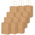 200-Packs Brown Paper Gift Bags with Handles Bulk 4.5"x2.5"x6" Mini ...