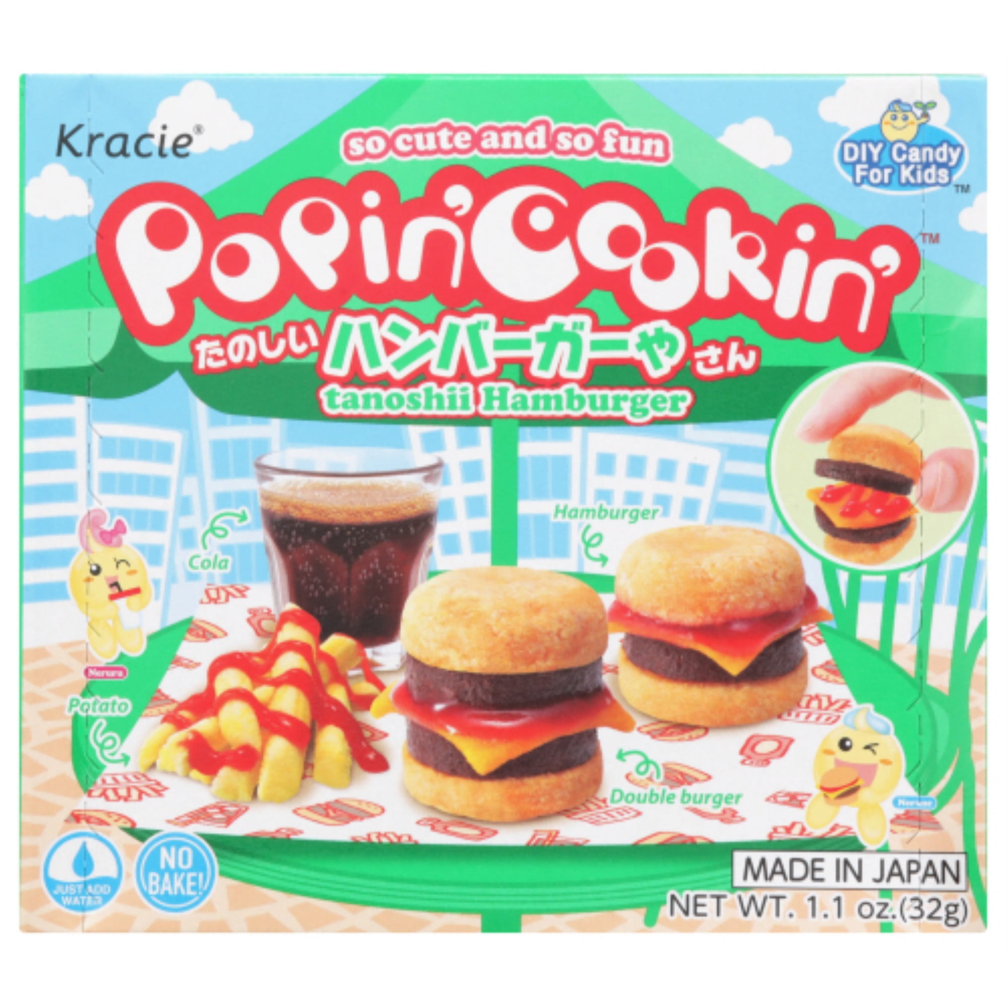 Kracie Popin' Cookin' Diy Japanese Candy Kit, Tanoshii Hamburger, 32g ...