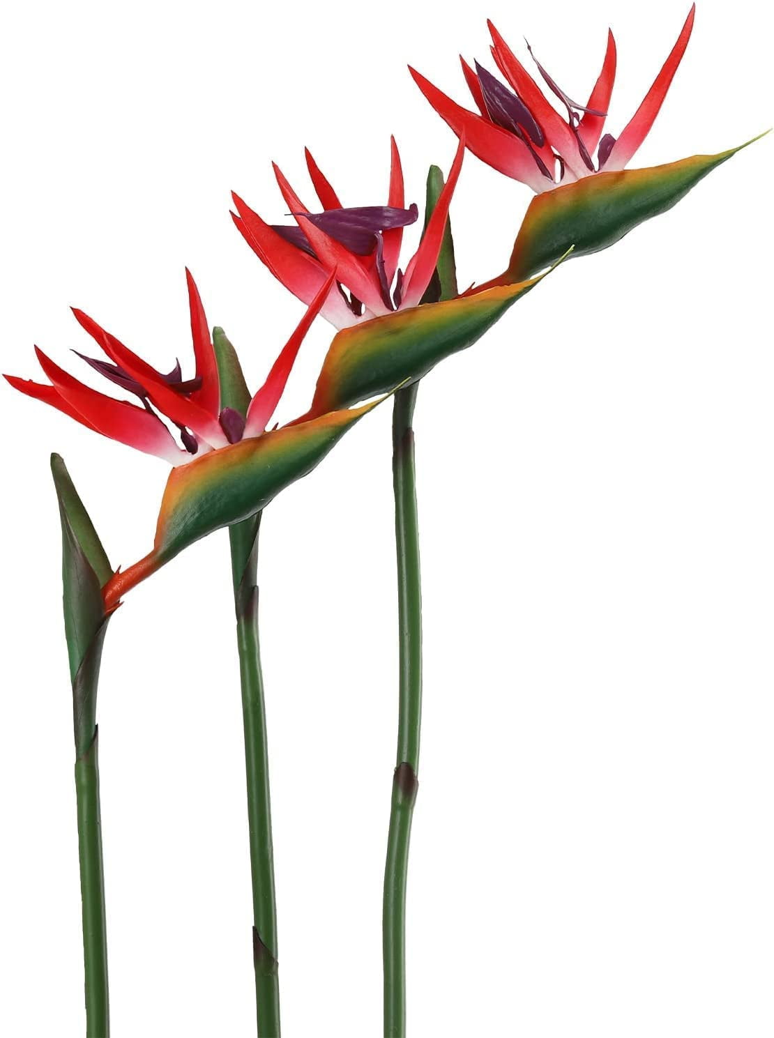 HAOSHICS 3Pcs Artificial Heaven Bird Flowers,Fake Bird of Paradise ...