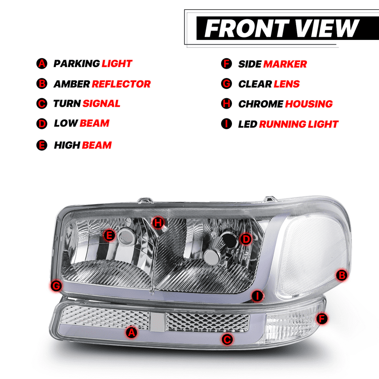2004 gmc sierra led headlights store