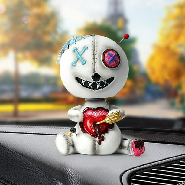Decorative Wobble Head Voodoo Doll Resin Statue Auto Ornaments Fidget ...