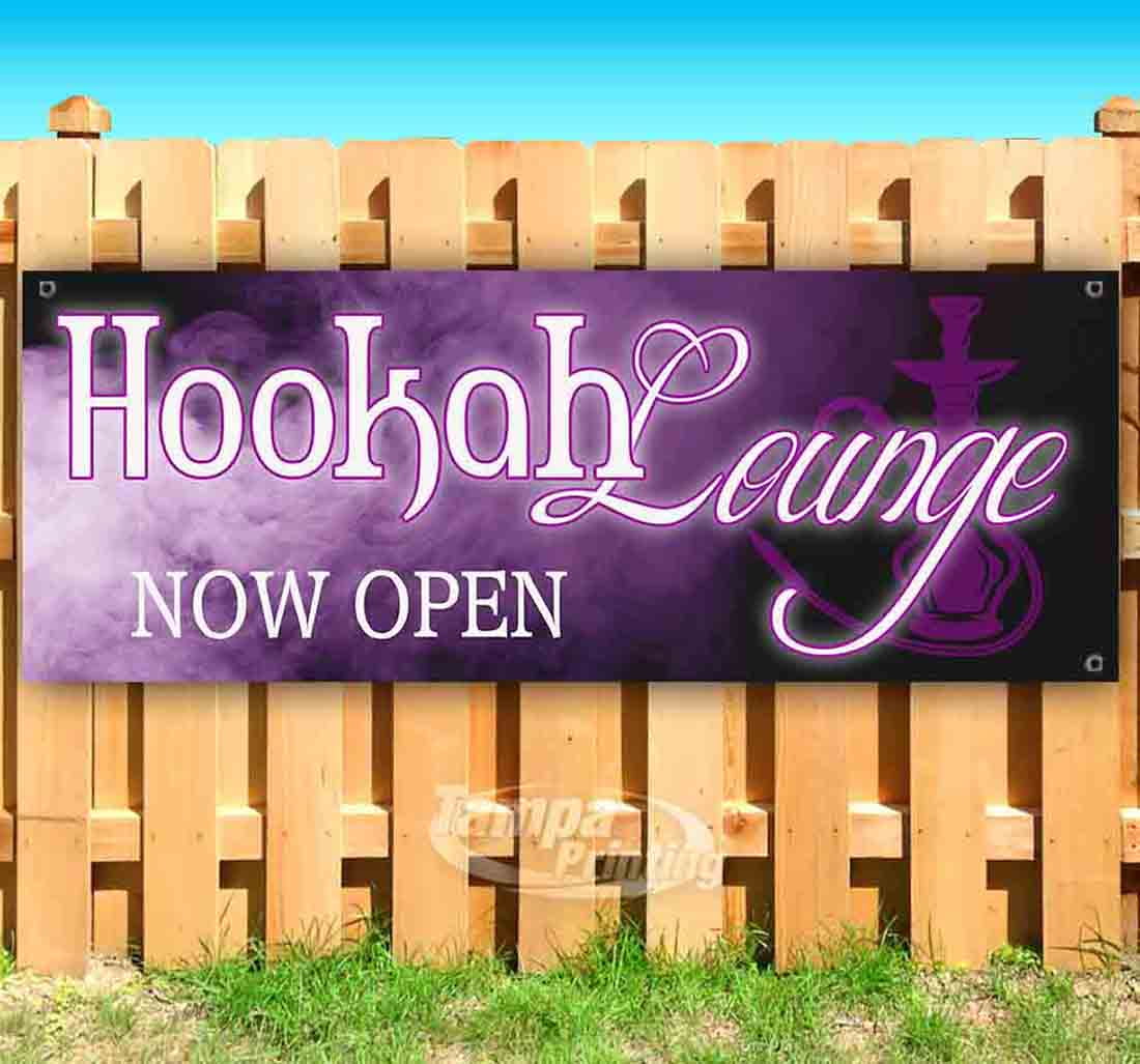 Hookah Lounge Purple 13 Oz Banner | Non-Fabric | Heavy-Duty Vinyl ...