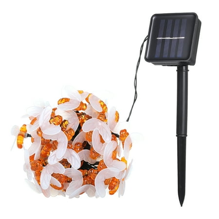 TFixol Solar Powered Bee String Light Lawn Lamp 50 LEDs 6.9m/22.6ft 8 ...