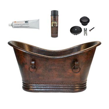 Premier Copper Products Btdr67db 67" Free Standing Copper Soaking Tub ...