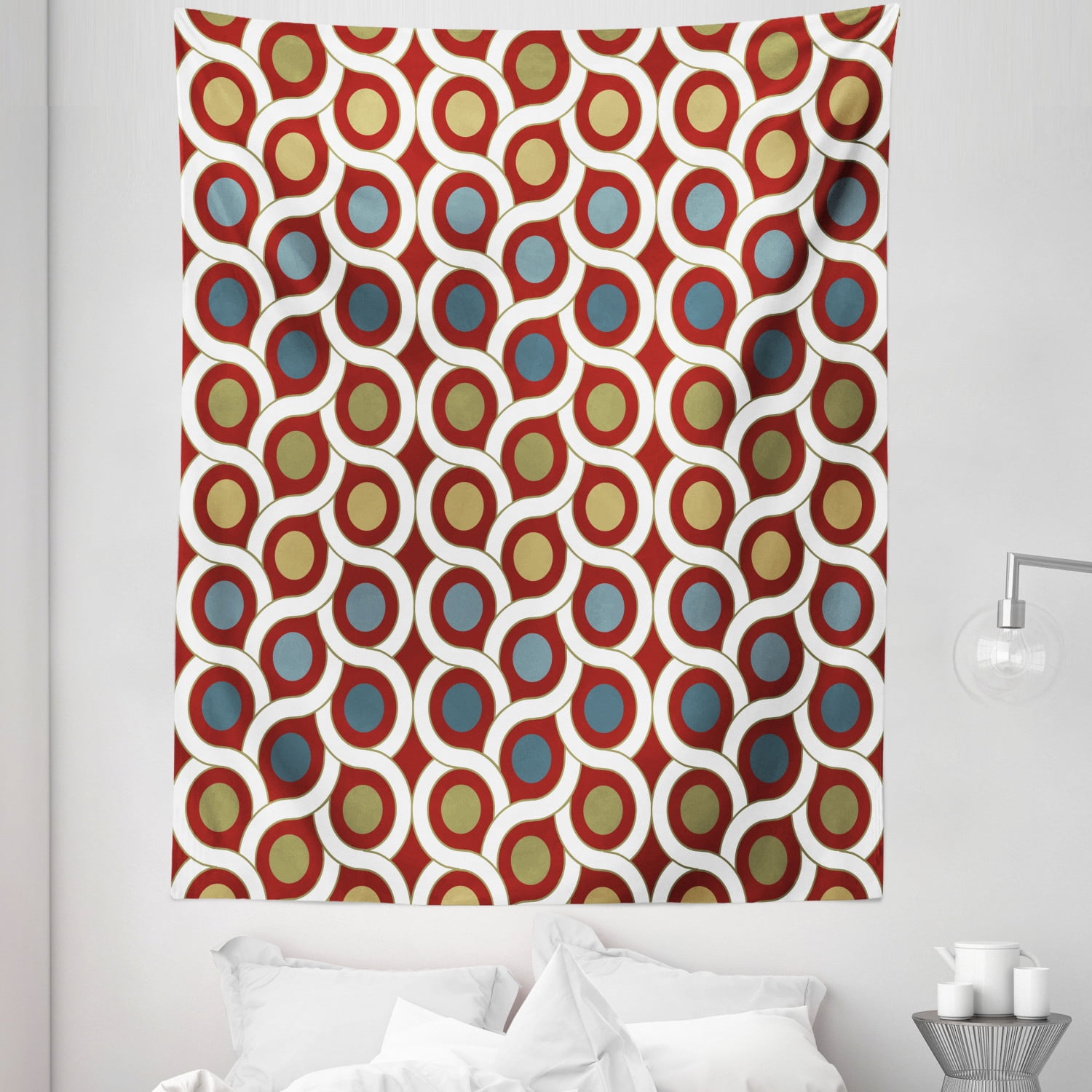 Abstract Tapestry, Geometric Interlace Circular Forms Dots Rounds in ...