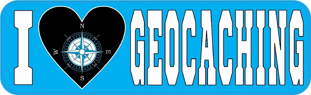 10in x 3in I Love Geocaching Bumper Sticker Geocache Decal Stickers Car ...