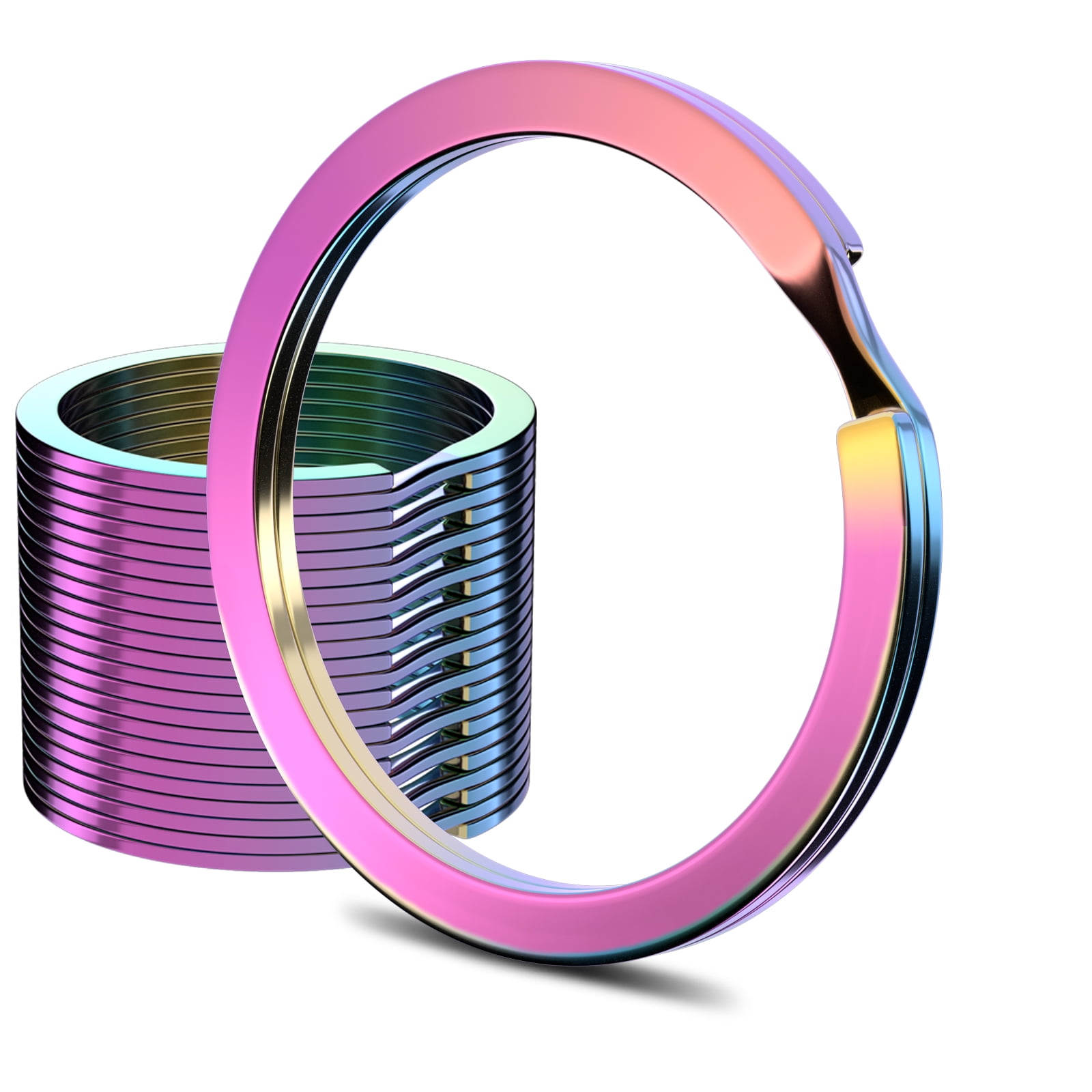 12pcs Metal Flat Key Rings, 1 inch Thick Round Split Keyring for Car ...