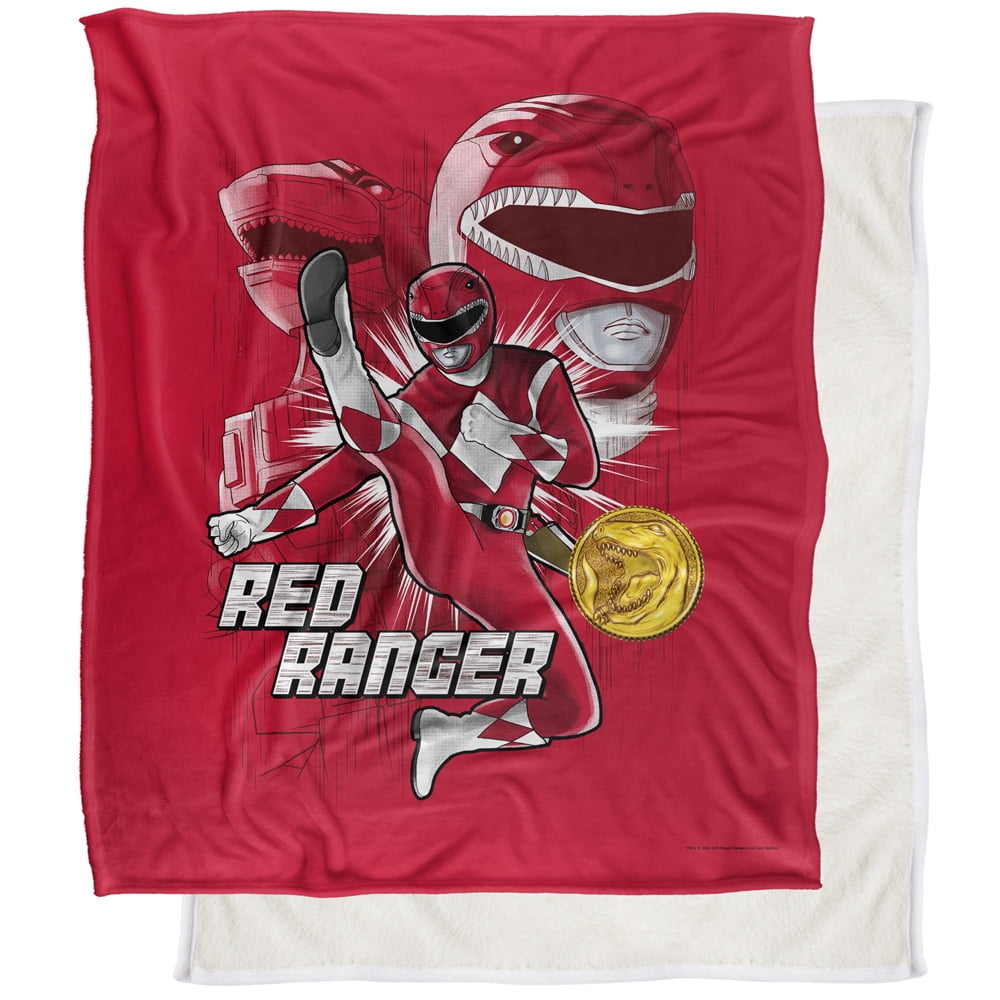 Power Rangers, 50"x60", Red Ranger Silky Touch Sherpa Back Super Soft ...