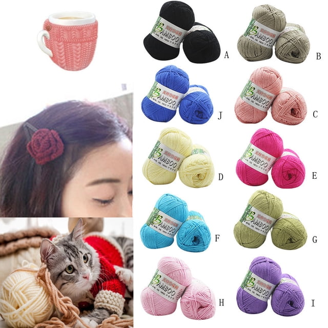 Jiaeri 30% Cotton 70% Fiber Soft Knitting Yarn, Fingering WeightPly DK ...