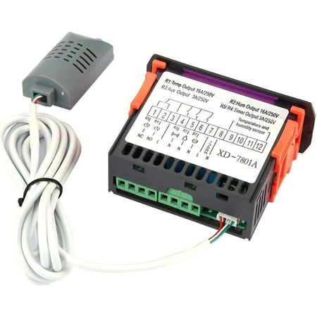100-240VAC Digital Temperature and Humidity Controller Humidity Sensor ...