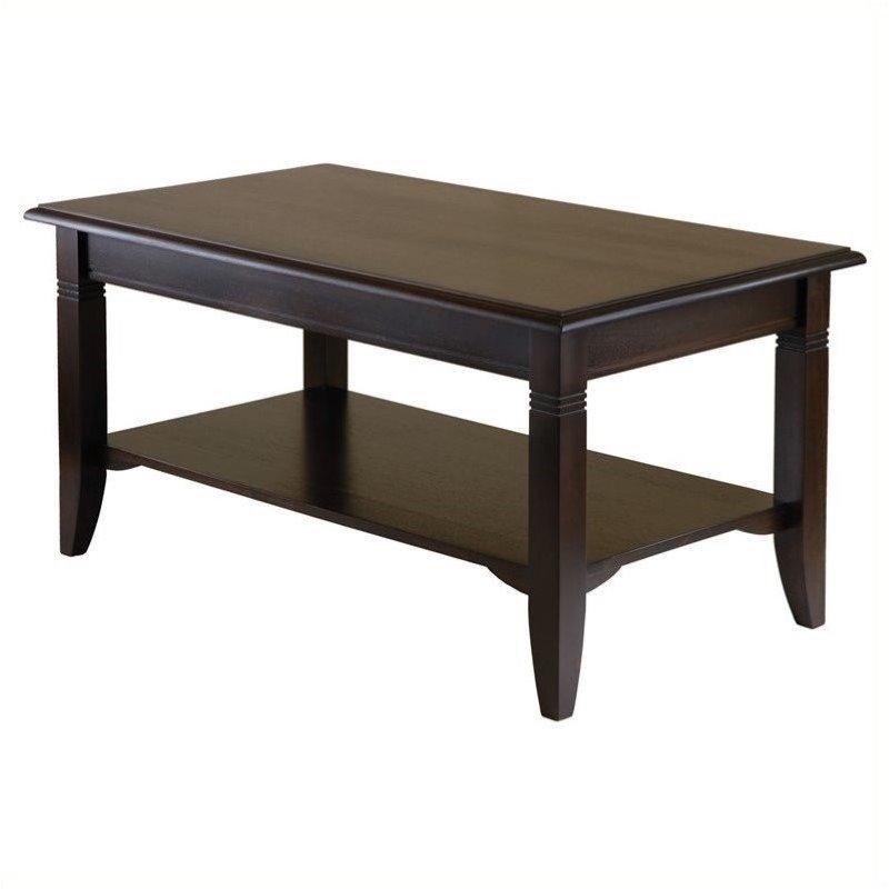 Pemberly Row Coffee Table in Cappuccino Finish - Walmart.com