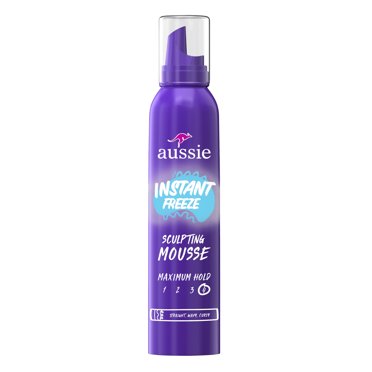 Aussie Instant Freeze Mousse, 24 Hour Maximum Hold with Jojoba Oil ...