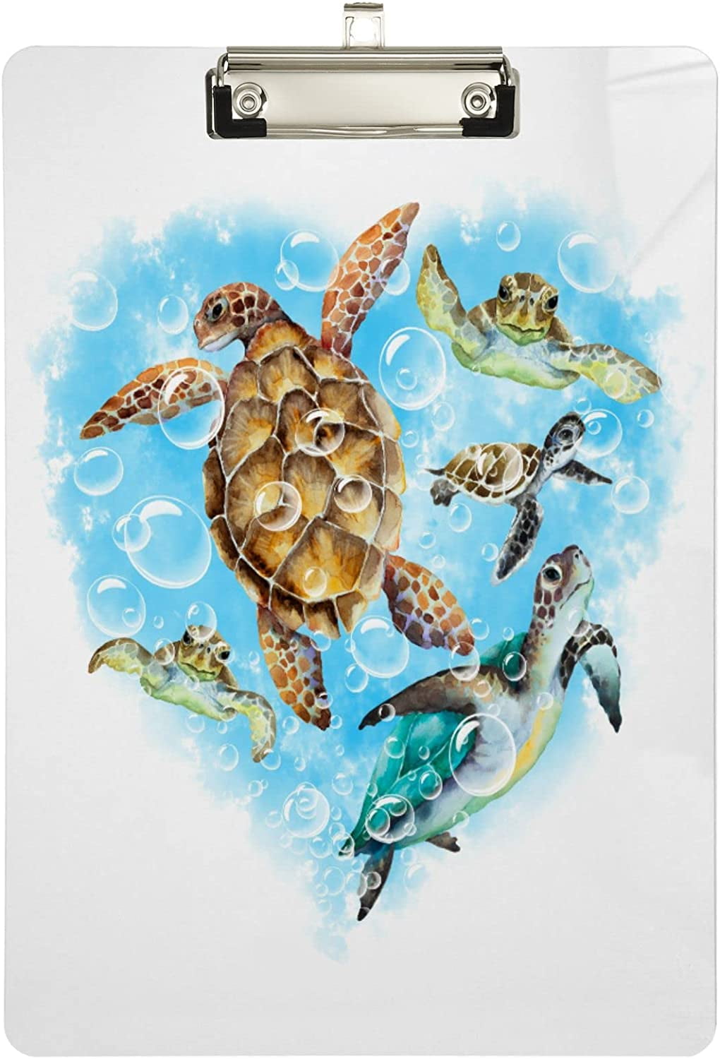 KXMDXA Abstract Heart Bubbles Sea Turtles Clipboard Hardboard Wood ...