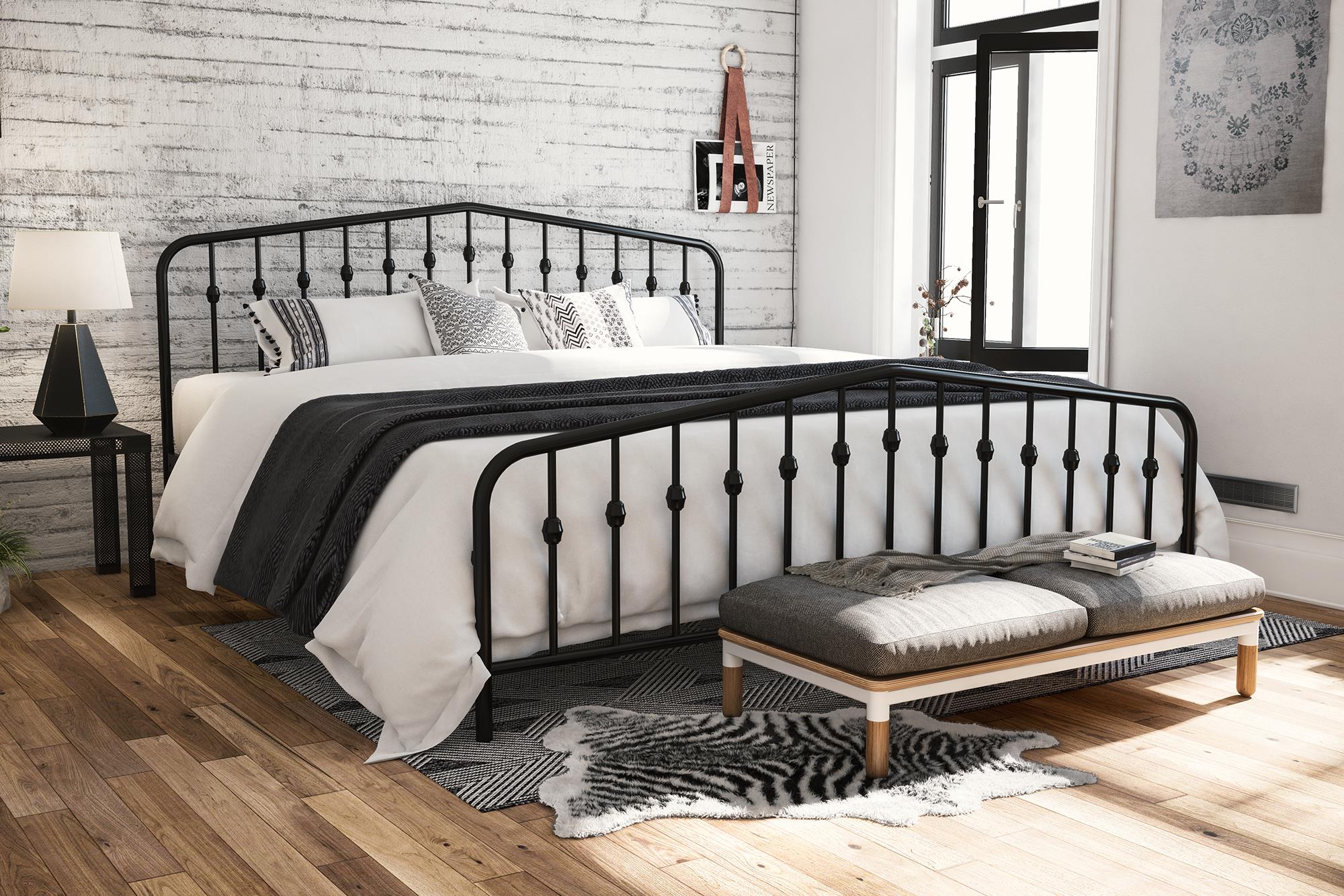 Novogratz Bushwick Metal Bed In Black King Size Walmart Novogratz Bushwick Metal Bed In Black King Size Walmart