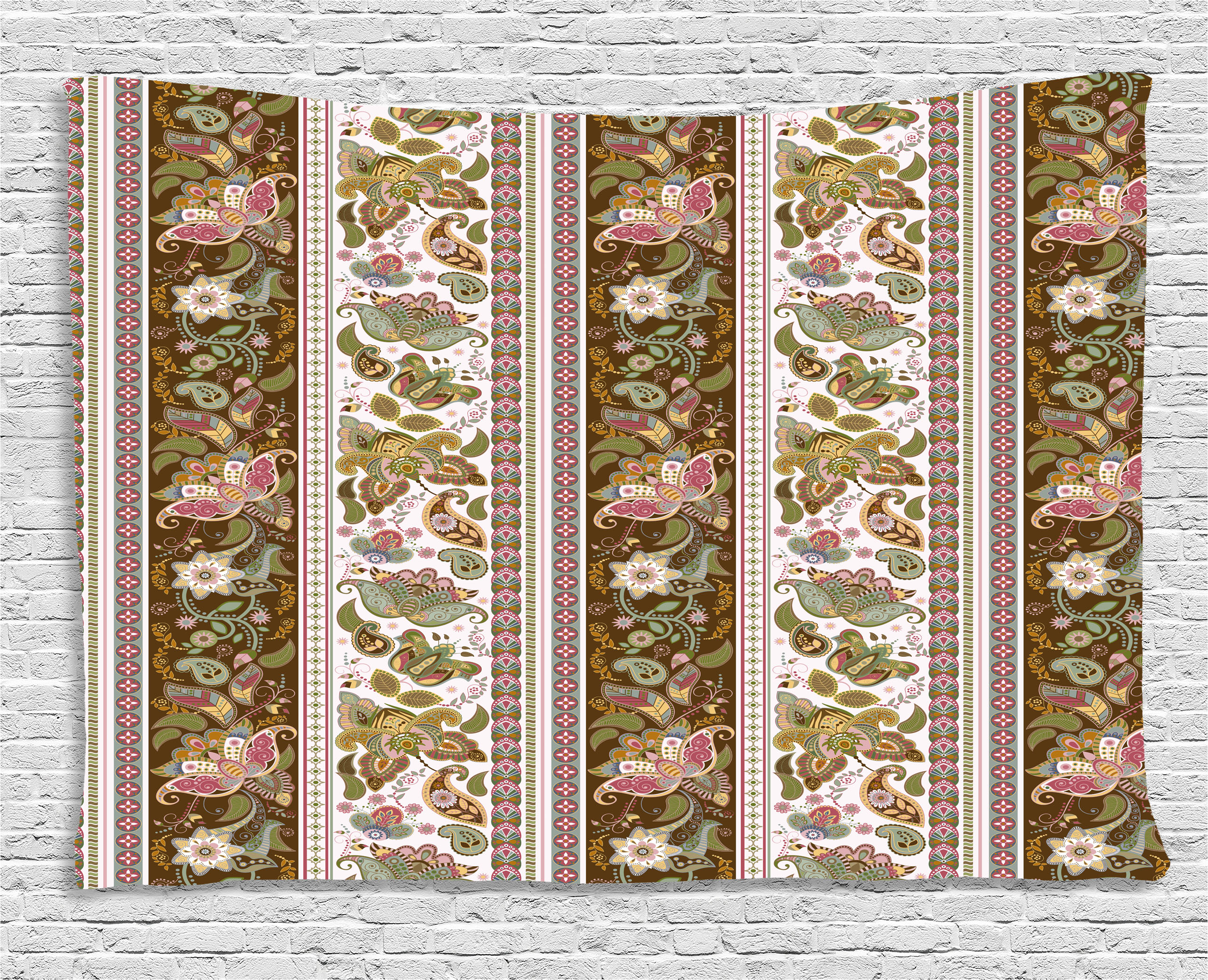 Arabesque Tapestry, Ethnic Middle Eastern Persian Floral Pattern with ...