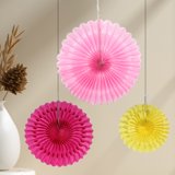 TAILTOSS 12 Pcs Paper Fans Assorted Color Wall Accent for Window ...