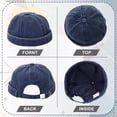 2 count Brimless Hats for Men Adjustable Docker Cap Casual No Brim Hat ...