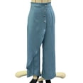 Aellinatey Women's Button Detail Skirted Pants Loose Wide Leg Side ...