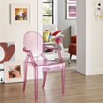 Hawthorne Collections 18.5" Modern Plastic Dining Arm Chair in Pink ...