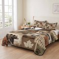 Bull Moose Black Bear 3 Piece Quilt Bedding Set with 2 Pillow Shams ...