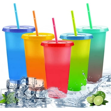 Artrylin Color Changing Cups with Straws & Lids: 12oz Kids Cold Water ...