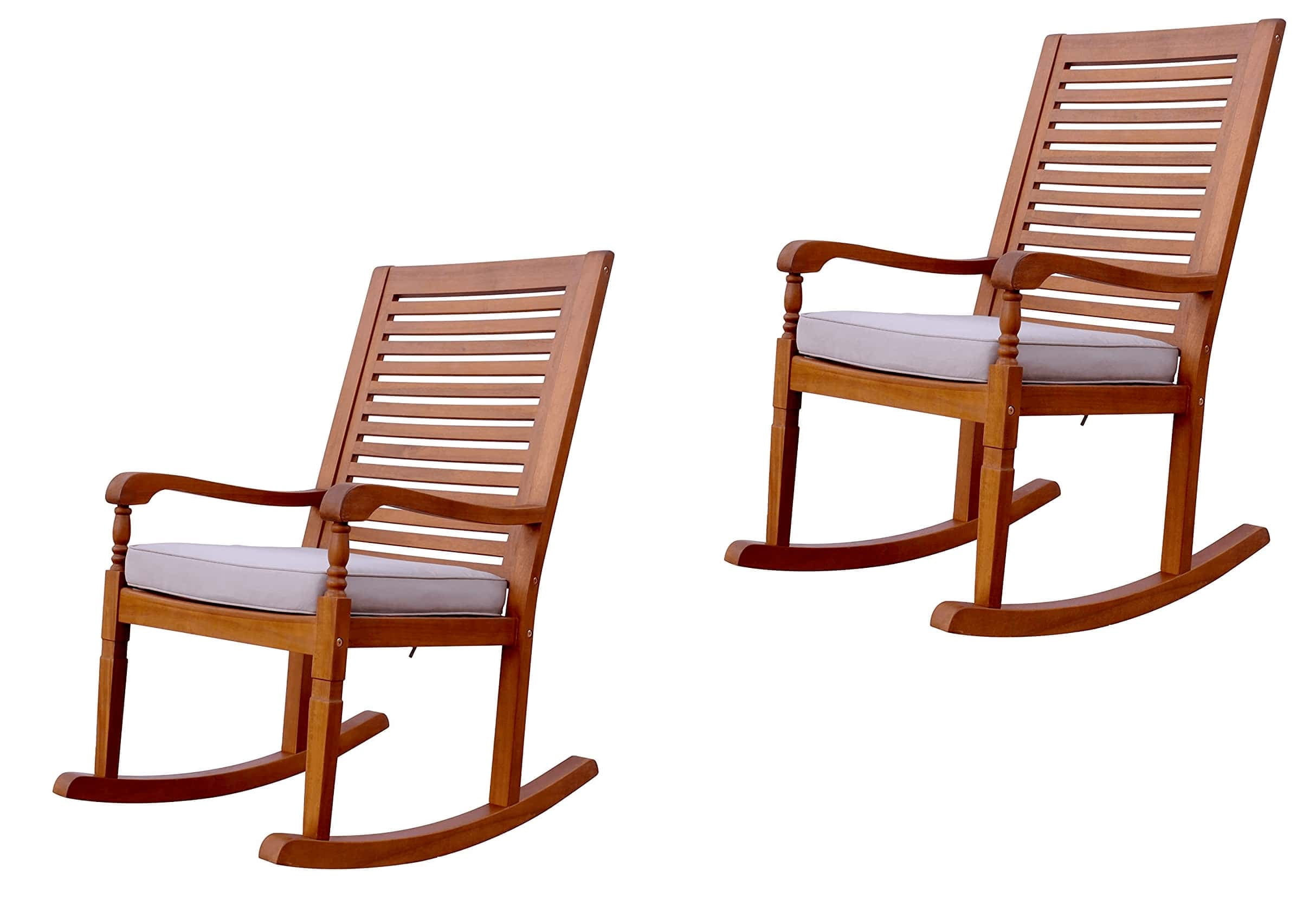 Northbeam Nantucket Rocking Chair, Natural Color Stain with Grey ...