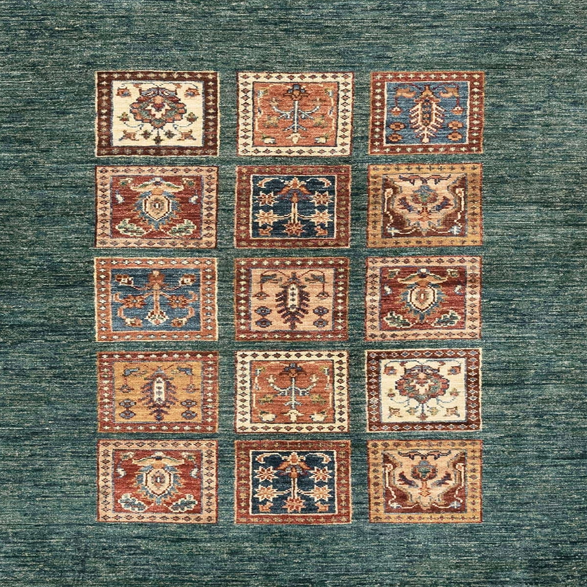 Ahgly Company Indoor Square Abstract Green Abstract Area Rugs, 5 ...