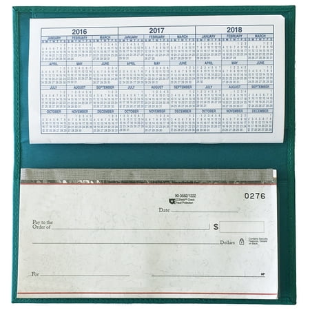 123 Cheap Checks - Teal Basic Leather Checkbook Cover - Walmart.com ...