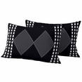 Abstract Stripe Diamond on Black Waterproof Throw Pillow Covers Set of ...