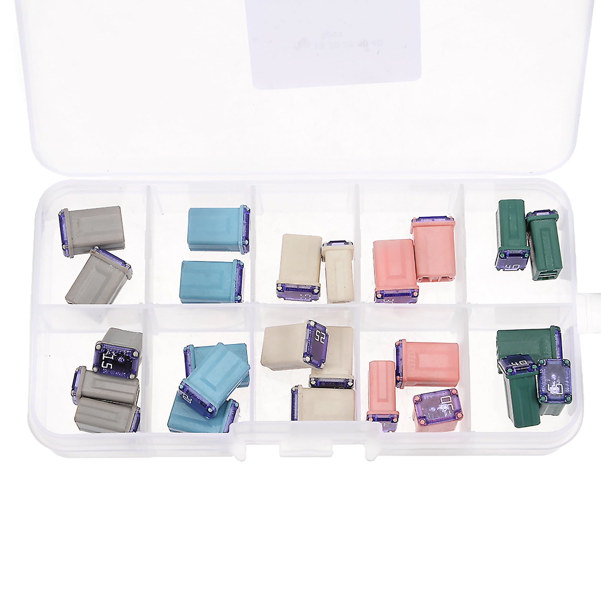 Uxcell 32V 15A 20A 25A 30A 40A Female Terminal Mini Cartridge Fuse Set ...